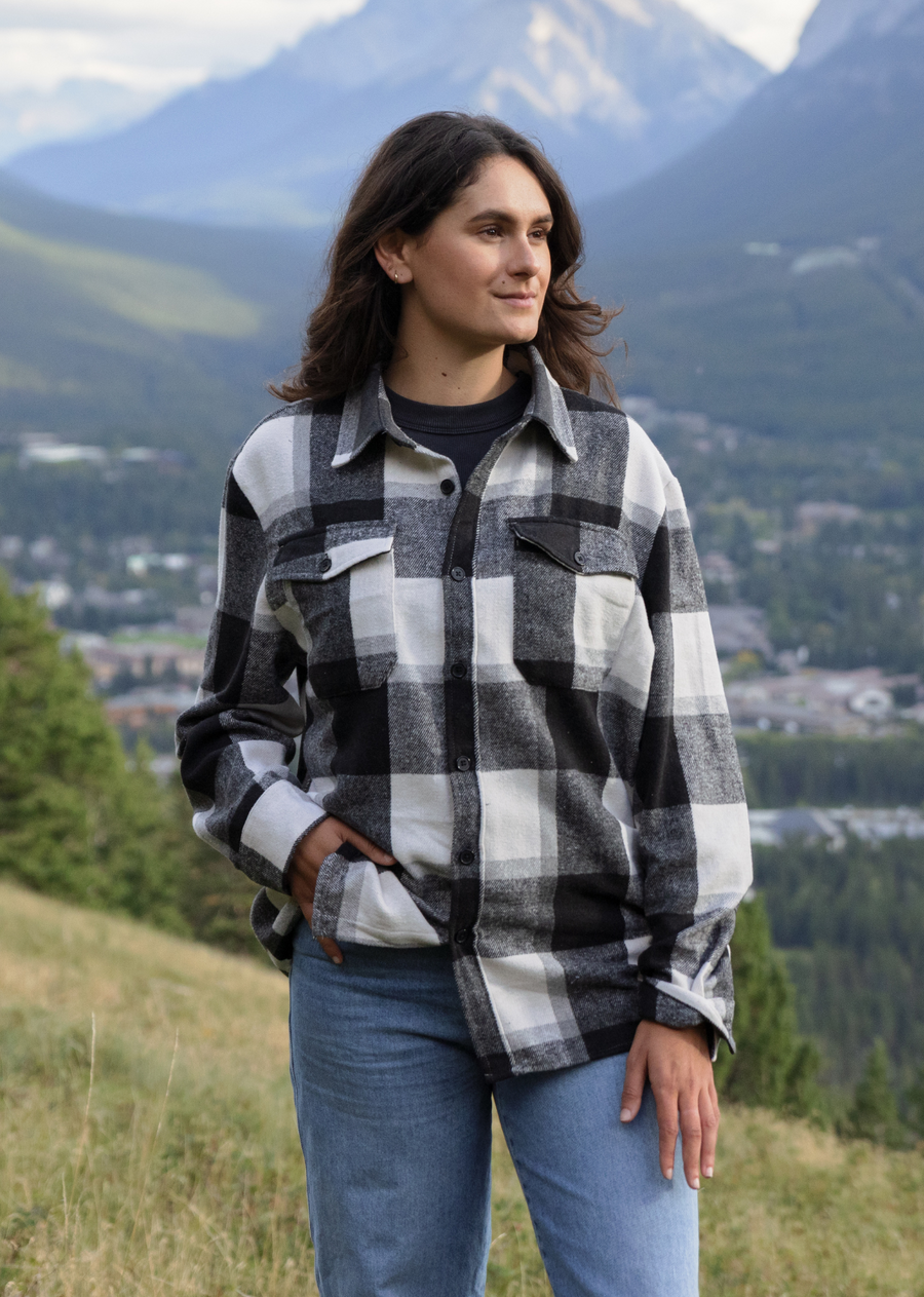 Flannel Sherpa Hooded Jacket in Maple Leaf Tartan – Rocky Mountain ...